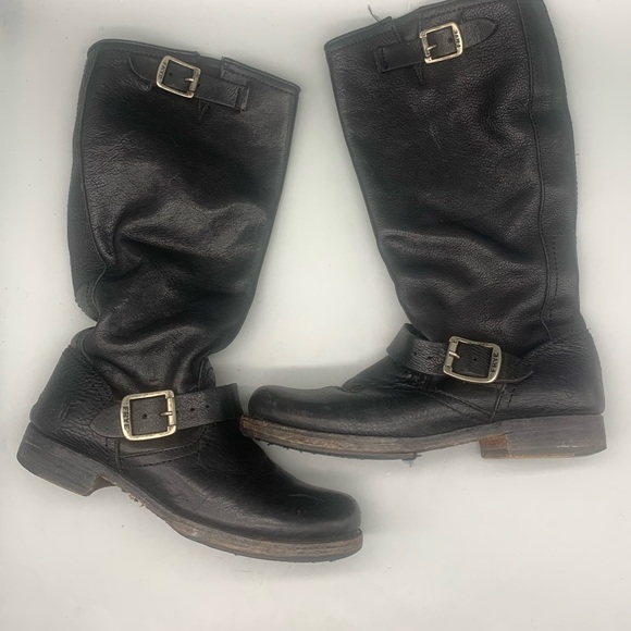 Frye | Shoes | Frye Veronica Short Slouchy Moto Boots Black Size 65 B ...